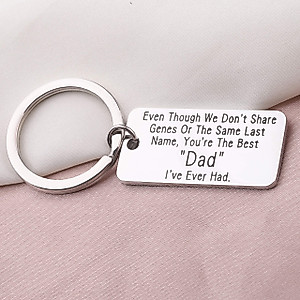 BEKECH Stepdad Gifts Step Dad Keychain from Stepdaughter Stepson Step Father Key Chain Idea Dad Birthday Gift Father-in-Law Gifts