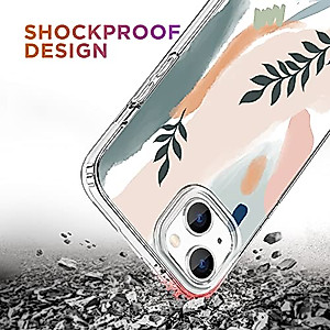 Foreverluck iPhone 13 Case Cute, Boho Design iPhone 13 Case for Women, TPU + PC, Shockproof and Non-Fading, Wireless Support, 6.1 inch/Foliage 2