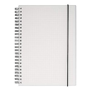 HULYTRAAT Hardcover Graph Ruled Spiral Notebook, 5.8 x 8.3 Inches A5, Transparent, 160-Page 80-Sheet Square Grid Journal (AWPPS1)