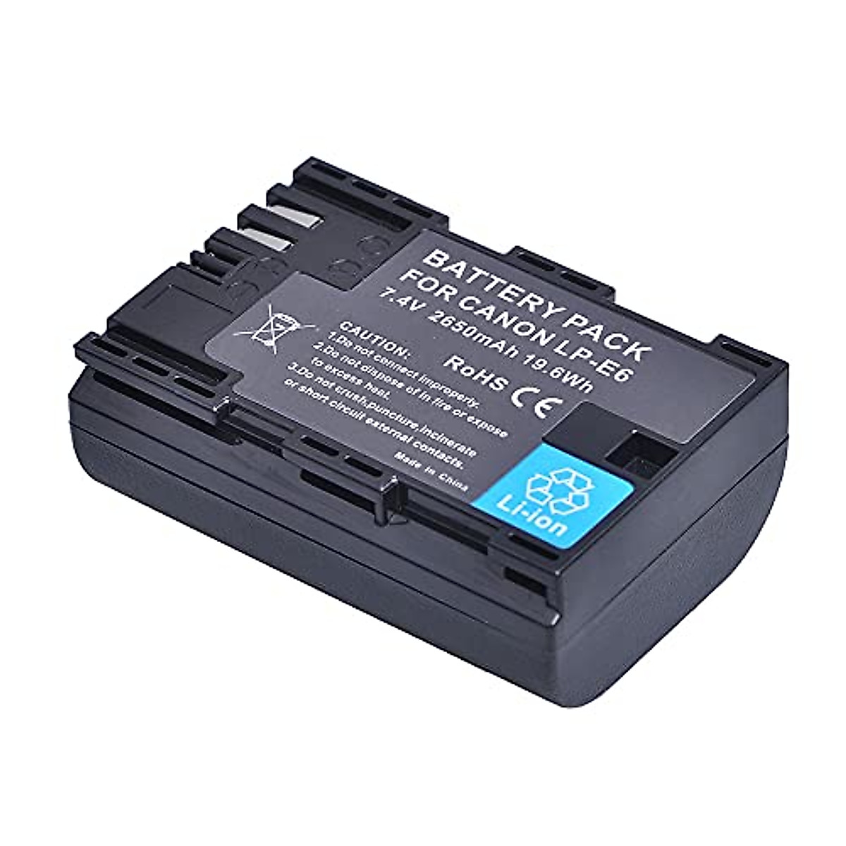 Batmax 2Pcs 2650mAh LP-E6 LP-E6N Battery + LED Dual Charger for Canon EOS R, R5, R6, Ra, XC10, XC15, 5D Mark II/III/IV, 5DS, 5DS R, 6D, 6D Mark II, 7D, 7D Mark II, 70D, 80D, 90D,Blackmagic 4K/6K