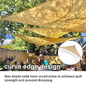 SUNLAX Sun Shade Sail, 10'x 10'x14' Sand Right Triangle Canopy Shades for Outdoor Patio Pergola Cover Sunshade Sails UV Blocking