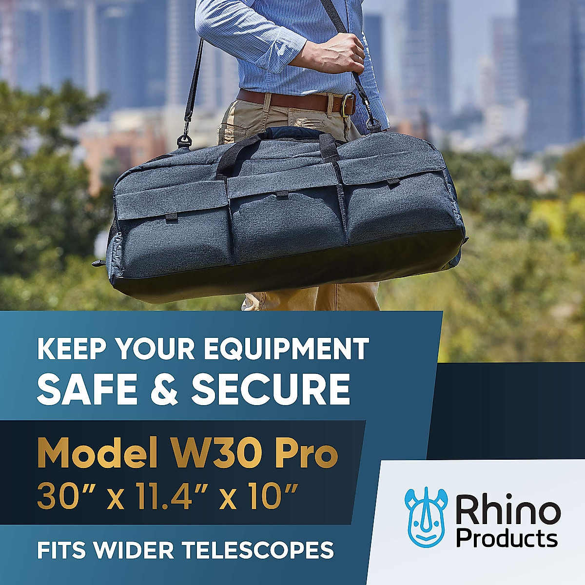 bagmate Multipurpose Telescope Bag – Shock-Absorbent Telescope Carrying Case with Adjustable Shoulder Strap and Extra Storage – Water Repellent (30 Inches) - Compatible with Celestron Telescope