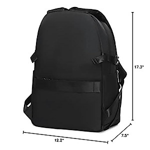 Teecho Stylish Laptop Backpack For Men and Women Roomy Rucksack for Travel Black