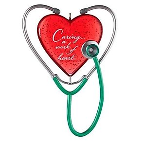 Luejnbogty 1PCS Heart Pendant Decoration, Heart Stethoscope Caring, Heart Stethoscope Decoration Love Christmas Pendant Gift Easy to Use
