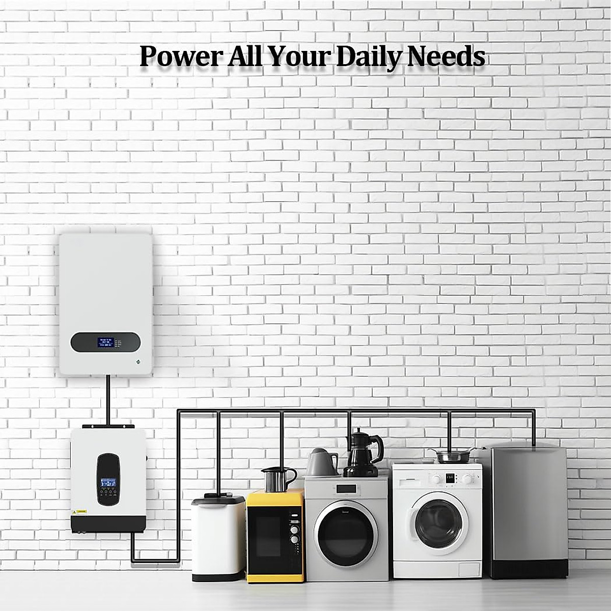 Y&H 2200W Solar Hybrid Inverter DC12V to AC230V,Off-Grid Pure Sine Wave Inverter with 80A MPPT Solar Charger+AC Charger,Max PV 2000W DC55-450V Input,fit for 12V Lead-Acid/Lithium Battery