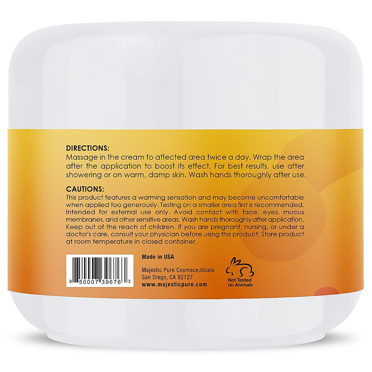 Majestic Pure, Moisturizing Cream (4 Oz, Hot Cream)