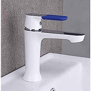Kitchen Taps Bathroom Basin Sink Faucet Deck Mounted Bath Tap Cold and Hot Water Mixer Multi Color Handle Cover