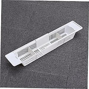 Homoyoyo White Serving Tray Vegetable Container White Basket Bath Caddy Basket for Fruit Store and Drain Tray Bath Rack Bathtub Tray Bathtub Shelf Household Goods Household Products Sink