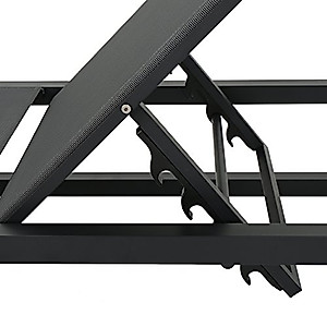 Christopher Knight Home Modesta Outdoor Aluminum Framed Chaise Lounges with Mesh Body, 2-Pcs Set, Black Finish / Grey Mesh