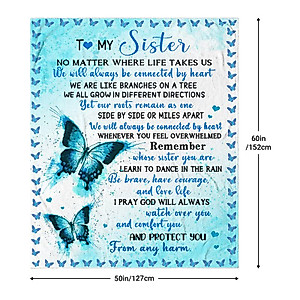 Blanket to Sister Birthday Gifts from Sister Ultra-Soft Flannel Throws Blankets Sister in Law Sisters Warm Quilts for Bed Couch Travel Beach 50*60in