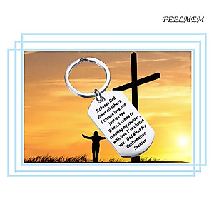 FEELMEM Confirmation Sponsor Gift Sponsor Keychain Sponsor Thank You Keychain Baptism Confirmation Sponsor Proposal Gift for Godparents Godmother Catholic Mentor Gift (silver)