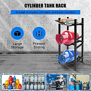 Yeeoy Refrigerant Cylinder Rack with 2x30lb and Other 2 Saving Space, Stable Refrigerant Tank Rack, Cylinder Tank Rack for Gas Oxygen Nitrogen Acetylene Storage