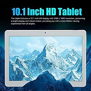 VINGVO Tablet PC, T10W 2MP Front Camera 128GB Extended Storage Dual SIM Dual Standby 10.1 Inch Tablet for Android 12 for Calling (US Plug)