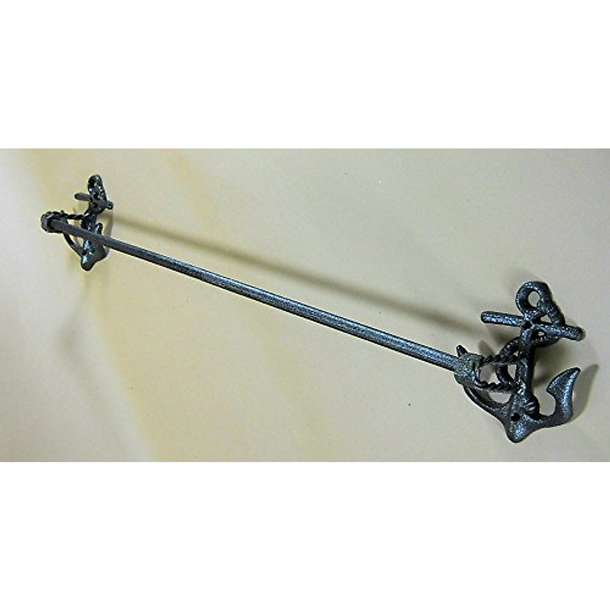 Natural Cast Iron Anchor Towel Bar 24" for Bath or Kitchen
