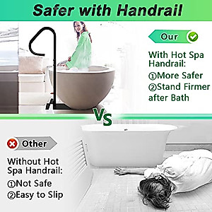 Hot Tub Handrail Slide Under Spa Hand Rail Side Grab Bar Hot Tub Hand Steps Railing Safety Accessories Gifts for Adults Outdoor Indoor Spa Hot Tub Railing to Get in and Out with Mount Base