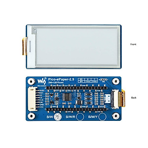 waveshare 2.9inch E-Ink Display HAT 296×128 Pixels Black White Two Color E-Paper Module epaper Screen for Raspberry Pi Pico Microcontroller Board,SPI Interface,Support Partial Refresh