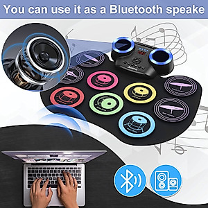 Anpro Electronic Drum Set for Kids | Adult, Musical Instrument Drum Practice Pad Kit with Headphone Jack, Built-in Speaker, Drum Pedals, Drum Sticks, Great Holiday Birthday Gift for Kids