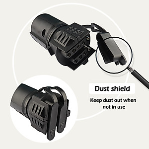 CXCCOI Upgrade Version 2 in 1 Trailer Plug Adapter for 7 Pin Round to 4 or 5 Flat Blade Trailer Connector with Dustproof Cover Plug-N-Play Suitable for Towing RV/Trailers