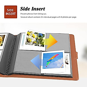192 Pockets Photo Album for Fujifilm Instax Square SQ1/SQ6/SQ10/SQ20 Camera, Kodak Mini 3 Square,Mini Shot 3 Square, Mini Shot 3 Square Printer, Album for Instax Square Photo, Kodak 3x3" Photo (brown)