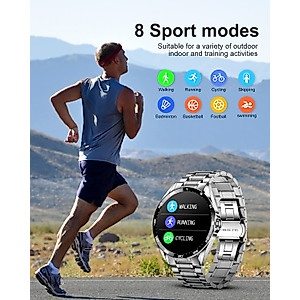 SIEMORL Smartwatch for Men for Android and iOS Phones,Fitness Tracker IP67 Waterproof Smartwatch with Heart Rate Sleep Monitor,Activity Tracker Pedometer Message Notification Call Smartwatch