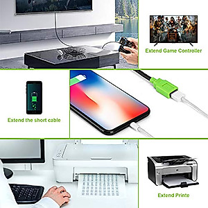 PPTVC USB 3.0 Extension Cable 20ft，USB 3.0 Extension Cable - A-Male to A-Female for Printer,Playstation, Xbox,USB Flash Drive,Card Reader, Hard Drive, Keyboard，Card Reader, Hard Drive,