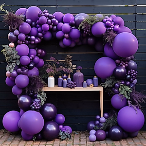 Purple Green Balloons Garland Double Stuffed Dark Green Purple Balloons Different Sizes Latex Purple Green Balloon Deep Purple Balloon Arch Kit for Birthday Baby Shower Christmas Wedding Party Decorat