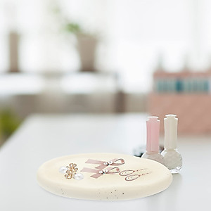 Zerodeko Ceramic Jewelry Display Tray Small Jewelry Dish Desktop Adorn Pasta Plates Ceramic Salad Plates Ring Stand Jewelry Holder Ring Holder Ceramics Lipstick Plate Dining Table
