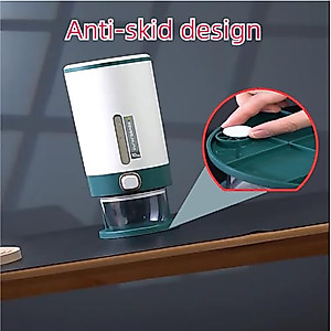 Azipehkx 22 Lbs Rice Dispenser,Container Sealed Moisture Proof with Measuring Cup for Kitchen Pantry Household, BPA-Free,Light Grey