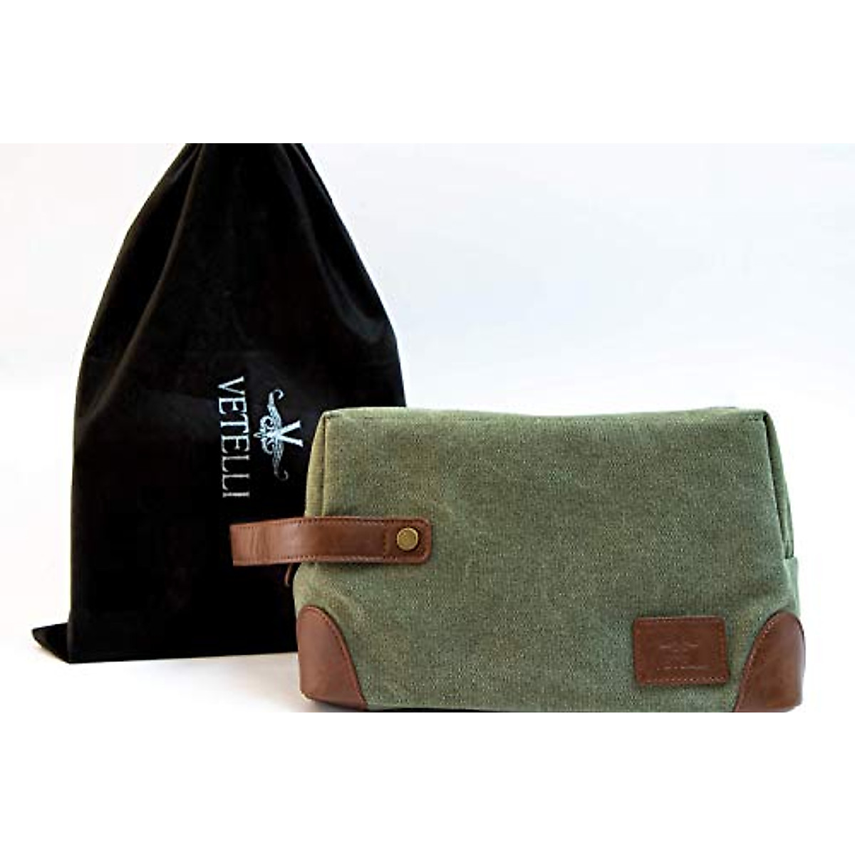 Vetelli Vintage Canvas Toiletry Bags, Travel In Style, Waterproof Canvas Dopp Kits, Durable (Marco)