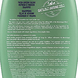 Aveeno Fresh Greens Shampoo + Conditioner with Rosemary, Peppermint & Cucumber to Thicken & Nourish, Clarifying & Volumizing Shampoo for Thin or Fine Hair, Paraben-Free, 12 Fl Oz