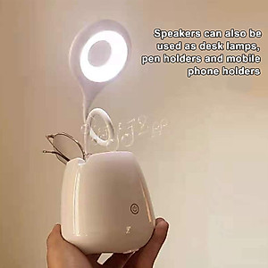 Sutinna Multifunctional LED Table Lamps, Bluetooth Speaker Touch Control Desk Light Phone Stand, Dimmable Office Desk Lamp with USB Charging Port(White)