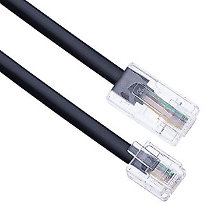 1m RJ11 to RJ45 Cable Phone Telephone Cord RJ11 6P4C to RJ45 8P8C Connector Plug Cable for Landline Telephone (Black)
