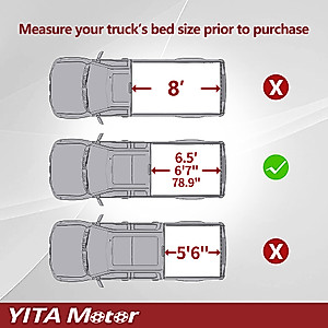 YITAMOTOR Soft Quad Fold Truck Bed Tonneau Cover Compatible with 2009-2014 Ford F150 F-150, Styleside 6.5 ft Bed