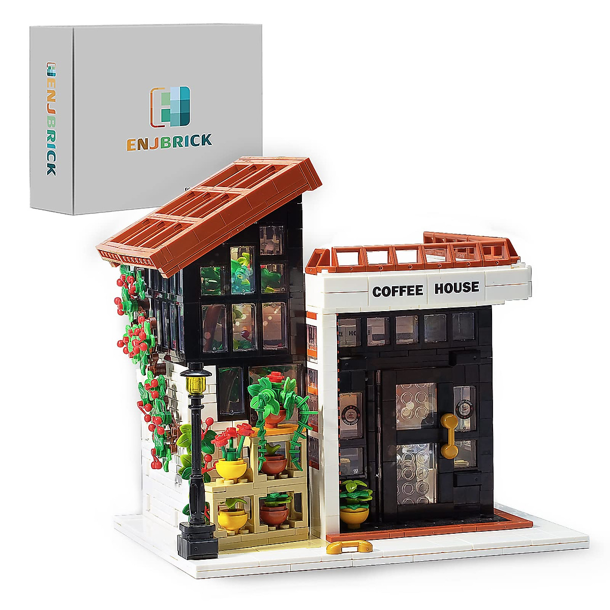 ENJBRICK Modular House Building Kit,Townhouse Building Blocks Model Set for Teens and Adults,Architecture Collectible Toy Building Set