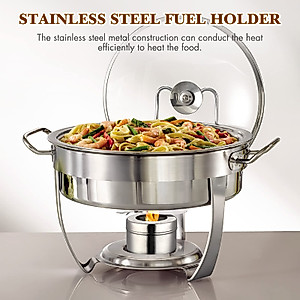 4pcs Buffet Warmer Fuel Holder with Cover Chafer Stainless Steel Canned Heat Fuel Box Burner Chafer Canned for Buffet Barbecue Party