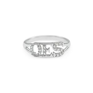 The Collegiate Standard OES Sterling Silver Ring set with Czs size 6