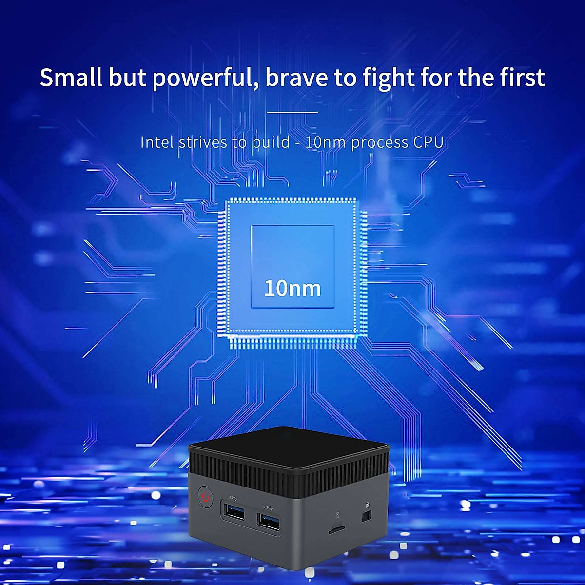 Minicomputer M.2 SSD Nvme 2242 USB3.0 LAN Stable Data Transfer Quad Core 4K Home Notebook 8G+128G US Plug