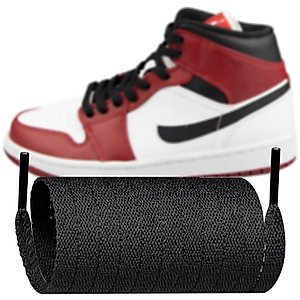 Endoto Shoelaces for Air Jordan 1/2/3/4/5/6/7/8 Replacement Flat Polyester Laces Sneaker Shoes(Color:Black,Size:60Inch)
