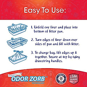 10 Count Fresh Kitty Litter Box Liners Durable, Easy Clean Up Elastic Jumbo Scented Odor Zorb Litter Pan Box Liners, Bags for Pet Cats