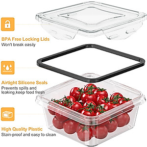 Fyrnova 34 PCS Food Storage Containers with Lids (17 Containers & 17 Airtight Lids), Leak Proof Plastic Meal Prep Container for Pantry & Kitchen Organization, BPA-Free with Labels & Marker