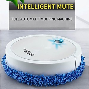 MEGCCR Dry and Wet Sweeper Low Noise Low Interference Intelligent Mopping Robot Automatic Multi-Directional Lazy Cleaning Machine (White)