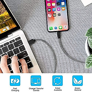 GKW Short iPhone Charger Cable 1ft Power Bank Cable,1 Foot Lightning Cable Compatible with iPhone 12 Pro Max/12 Mini/11 Pro Max/Xs Max/XR/X/8 Plus/SE 2020/7/6/5/se,Black