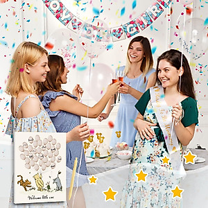 Winnie Baby Shower Decorations-Baby Shower Games-Baby Shwoer Party Decor- Baby Shower Table Sign Centerpieces-Baby Shower Games Pooh Birthday Supplies Party Decorations-Guest Book