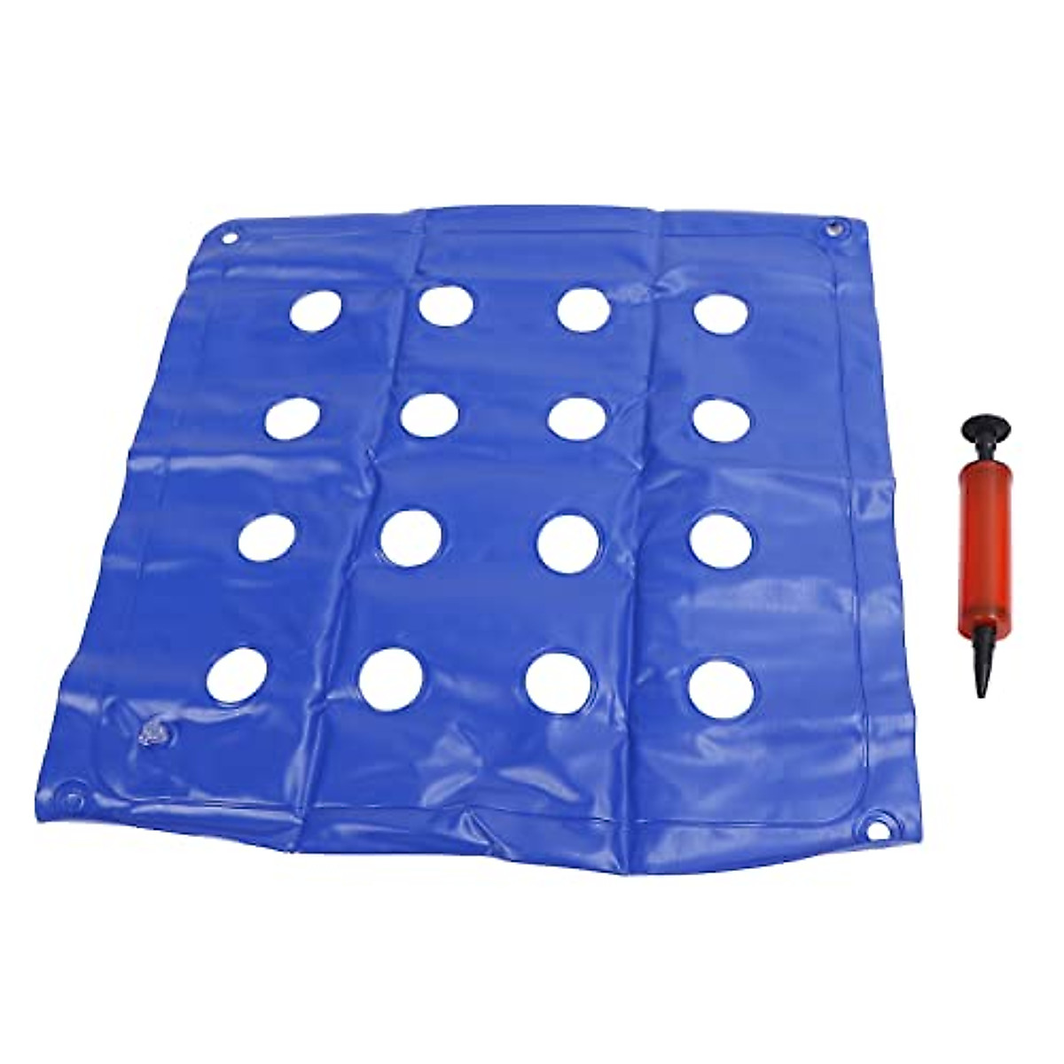 Inflatable Seat Cushion, PVC 16 Holes Inflatable Chair Cushion Anti Decubitus Ergonomic Chair Cushion Coccyx Sciatica Chair Pad Ideal for Long Sitting with Pump Blue