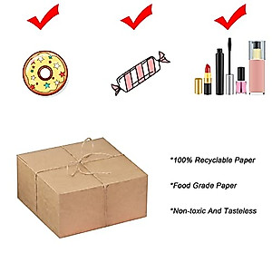Xxcxpark 16 PCS Brown Kraft Gift Boxes 8x8x4 Inches, Decorative Party Favor Kraft Paper Gift Packaging Box with Lid for DIY Crafting, Cube, Cupcake, Kraft Present Boxes for Birthday, Wedding