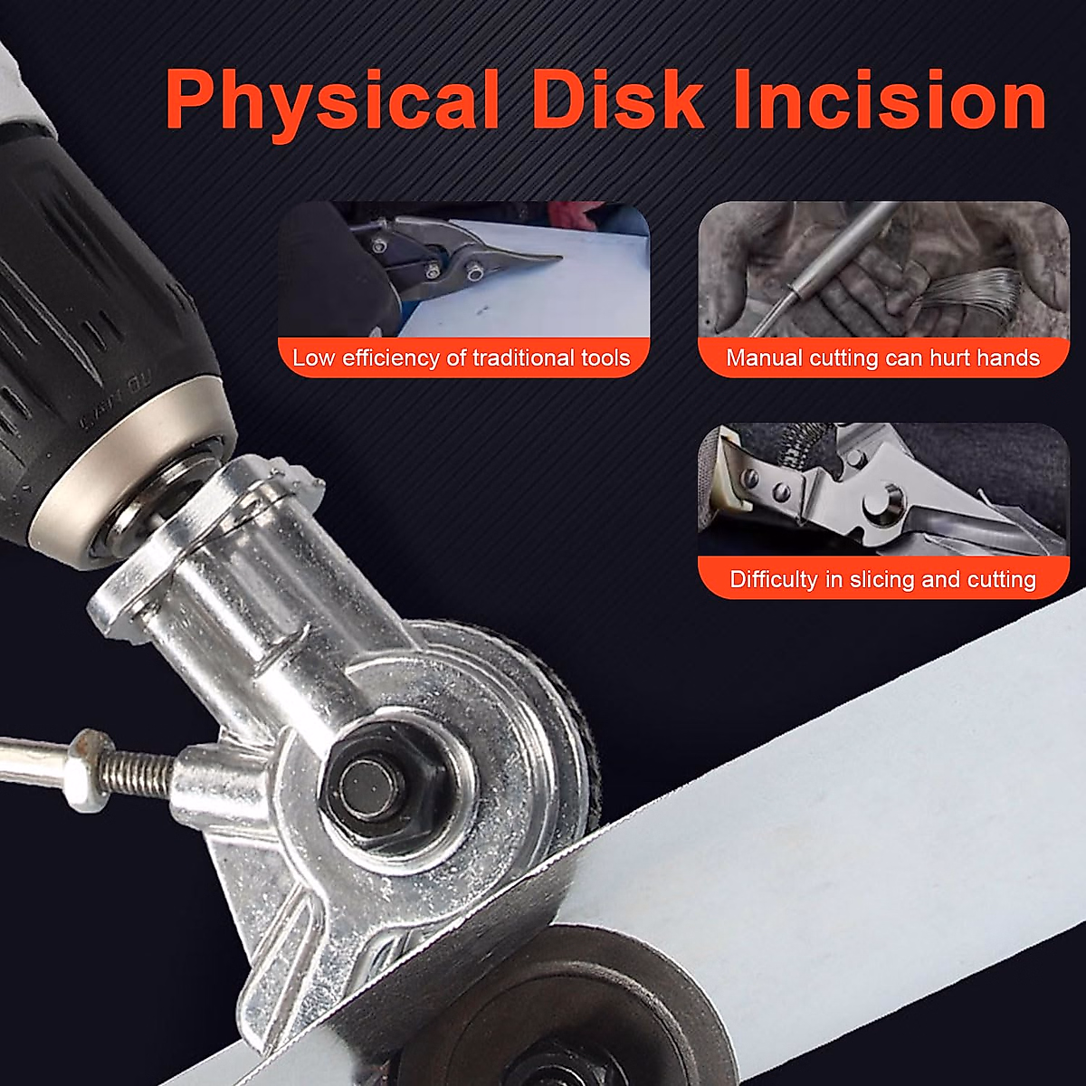 Yu&Yang Electric Drill Plate Cutter, Metal Nibbler Drill Attachment, DIY metal shearing machine with adapter for Steel Copper Aluminum Iron and Other Metals Sheet Cutting