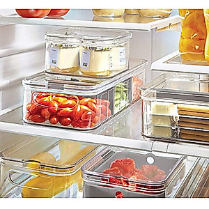 iDesign Recycled Plastic Crisp Large Divided Fruit and Vegetable Storage with Easy to Grip Integrated Handles Designed to Keep Food Fresh Longer, 14. 82" x 6. 32" x 3. 76"