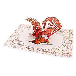Oritouchpop Thanksgiving Turkey Pop Up Card - Handmade 3D Give Thanks Card, Happy Thanksgiving gift, Fall Thank You Card, Fall Greeting Card For Boy Girl Children Mom, Dad, Grandma, Grandpa