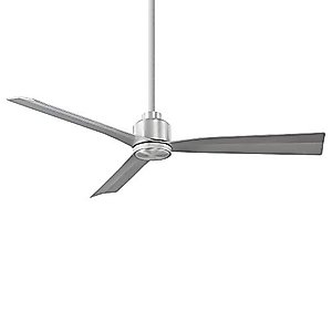 WAC Smart Fans Clean Indoor and Outdoor 3-Blade Ceiling Fan 54in Brushed Aluminum with Remote Control works with Alexa and iOS or Android App