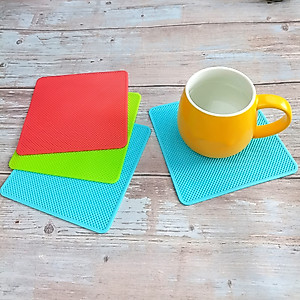 Otstar 4pcs Jar Opener Gripper Pads for Weak Hands Senior with Arthritis, No-slip Multi-Purpose Silicone Rubber Jar Lid Openers